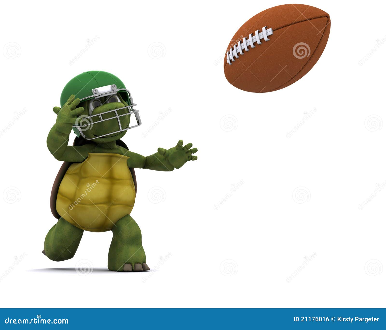 Tortoise Throwing an American Football Stock Illustration ...