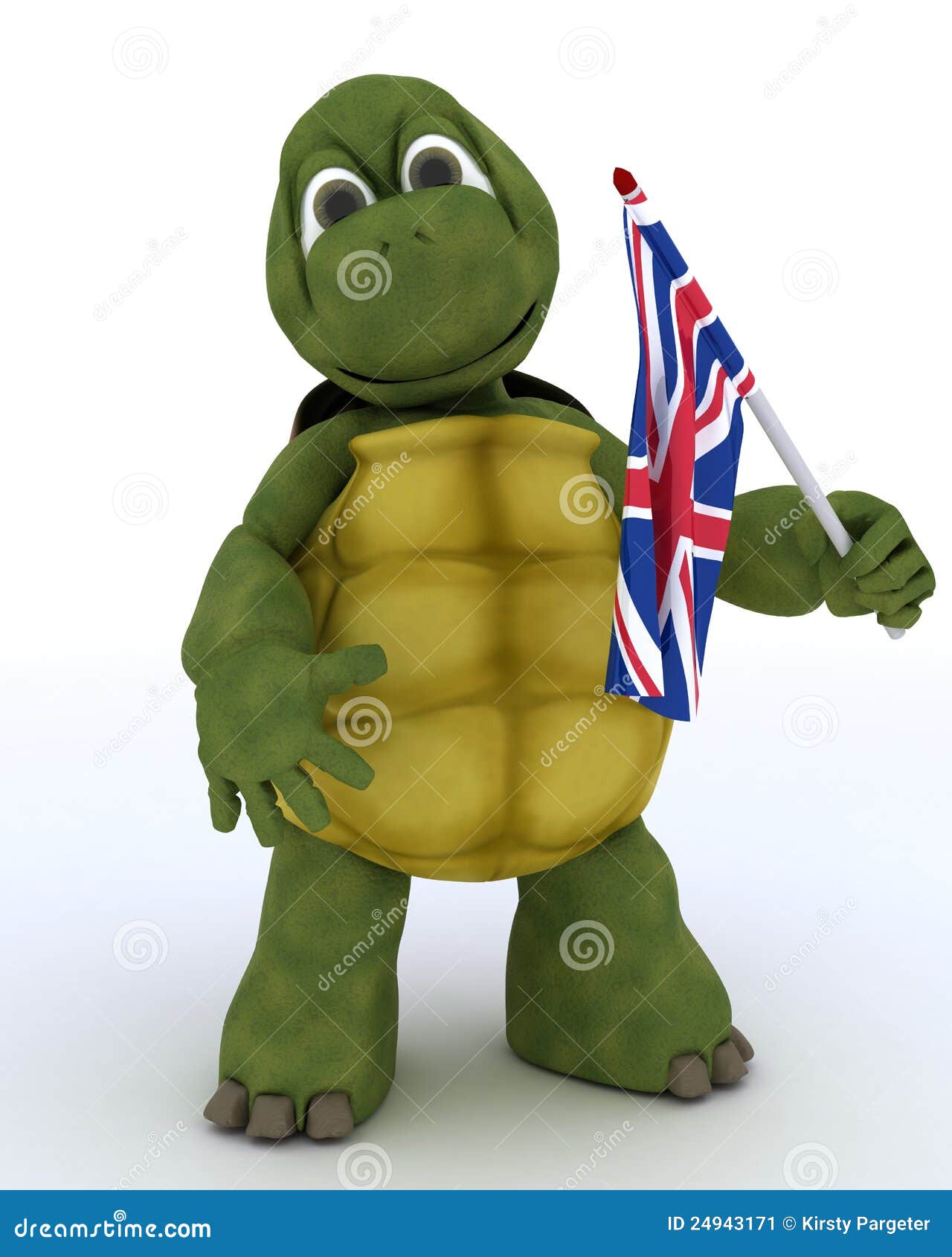 Tortoise With Union Jack Flag Stock Image | CartoonDealer.com #24943171