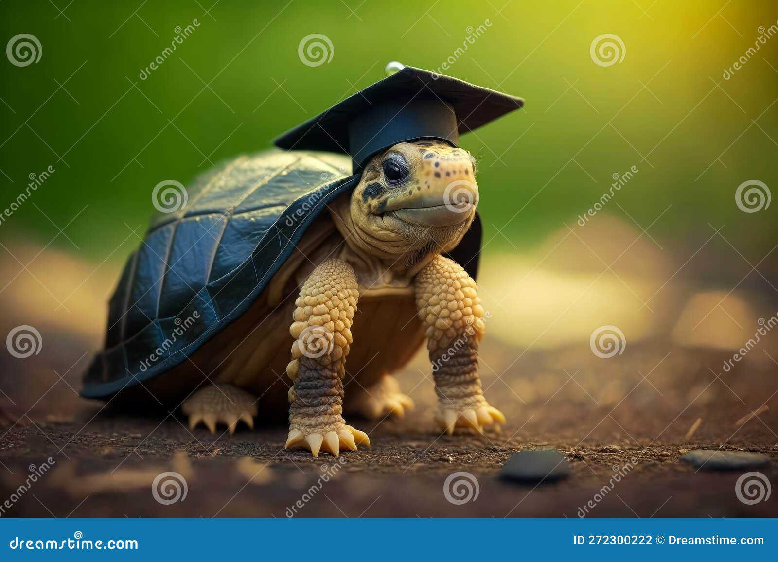 Tortoise Wearing Graduation Hat on Top of it S Back Legs. Generative AI ...