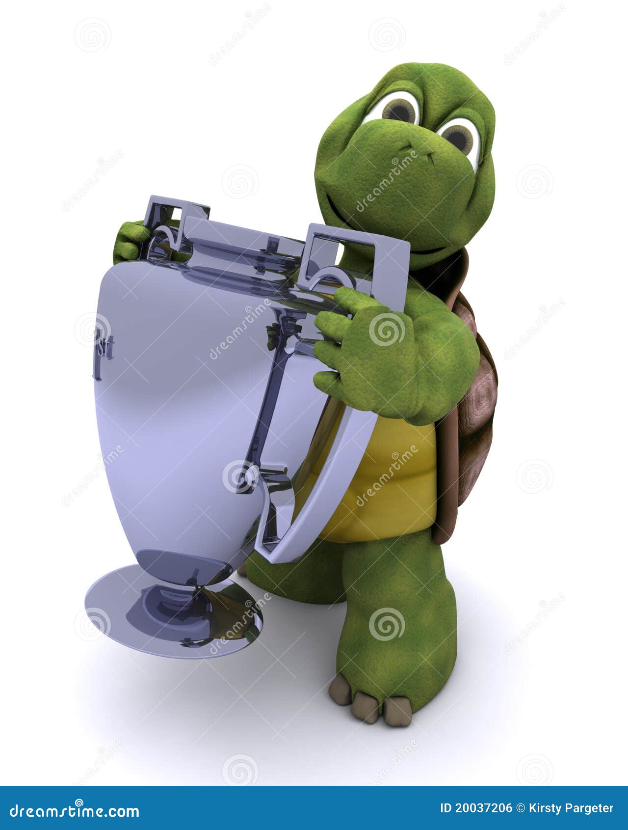 Tortoise with a Winners Trophy Stock Illustration - Illustration of ...