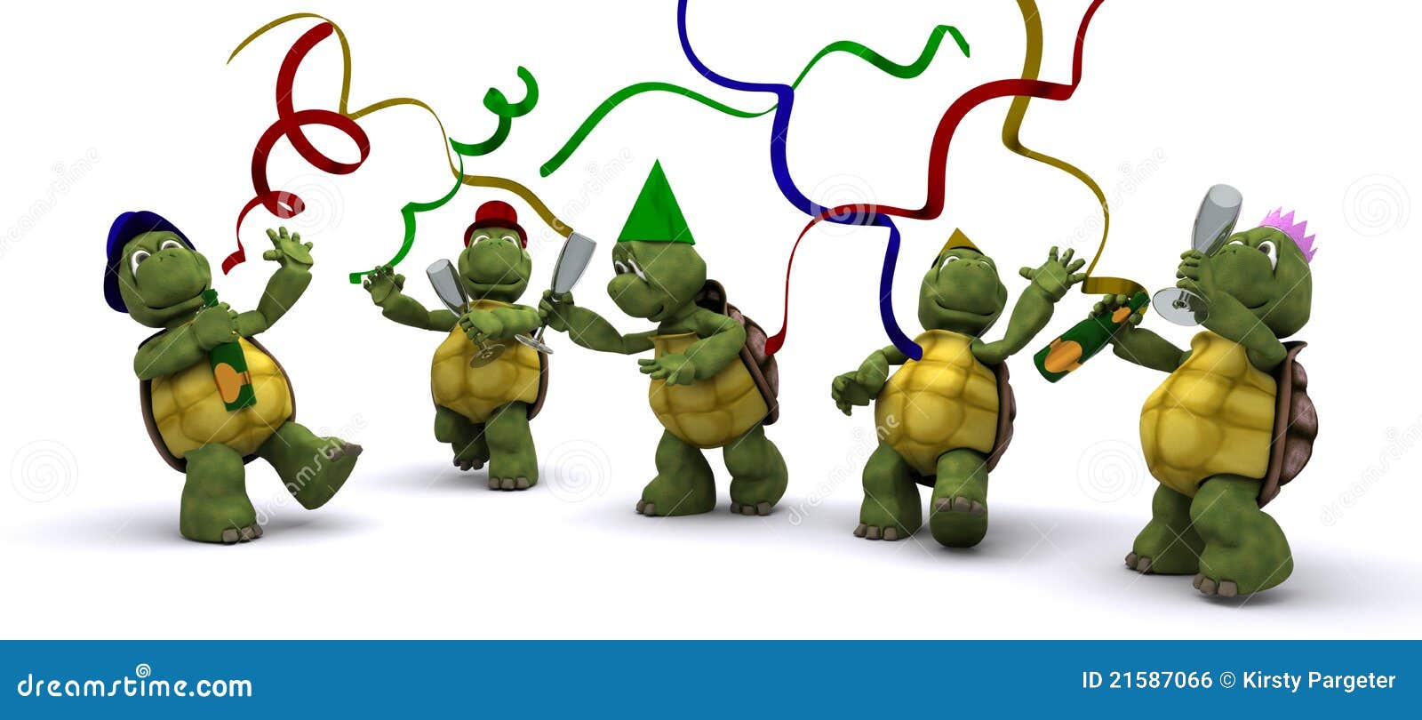 Tortoises Celebrating at a Party Stock Illustration - Illustration of ...
