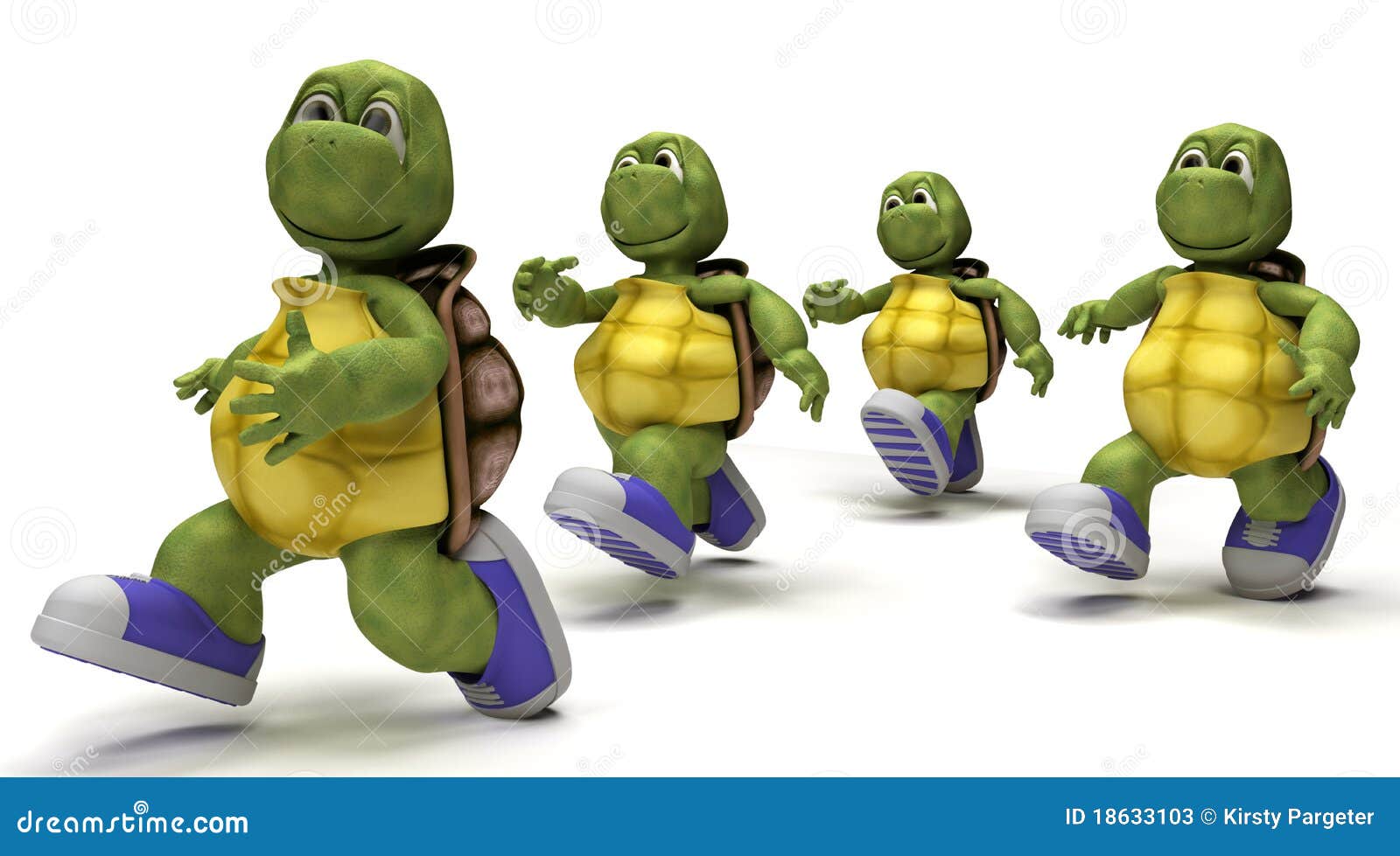Tortoises Running in Sneakers Stock Illustration - Illustration of ...