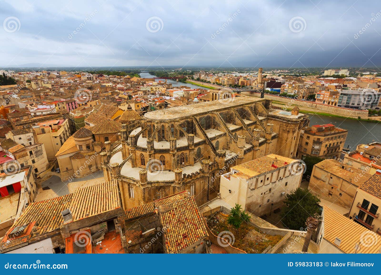 Tortosa from castle. Spain stock image. Image of spain - 59833183