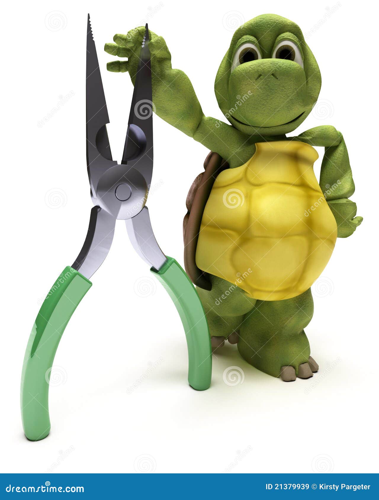 Tortuga con los alicates stock de ilustración. Ilustración de ambiente ...