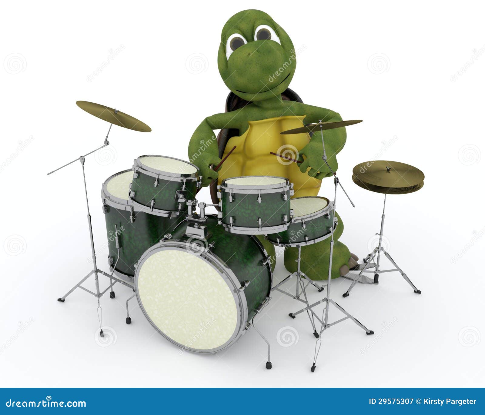 Tortuga Que Juega Los Tambores Stock de ilustración - Ilustración de ...