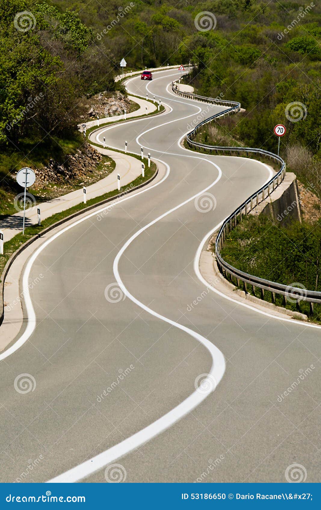 Tortuous road stock photo. Image of green, auto, mountain - 53186650