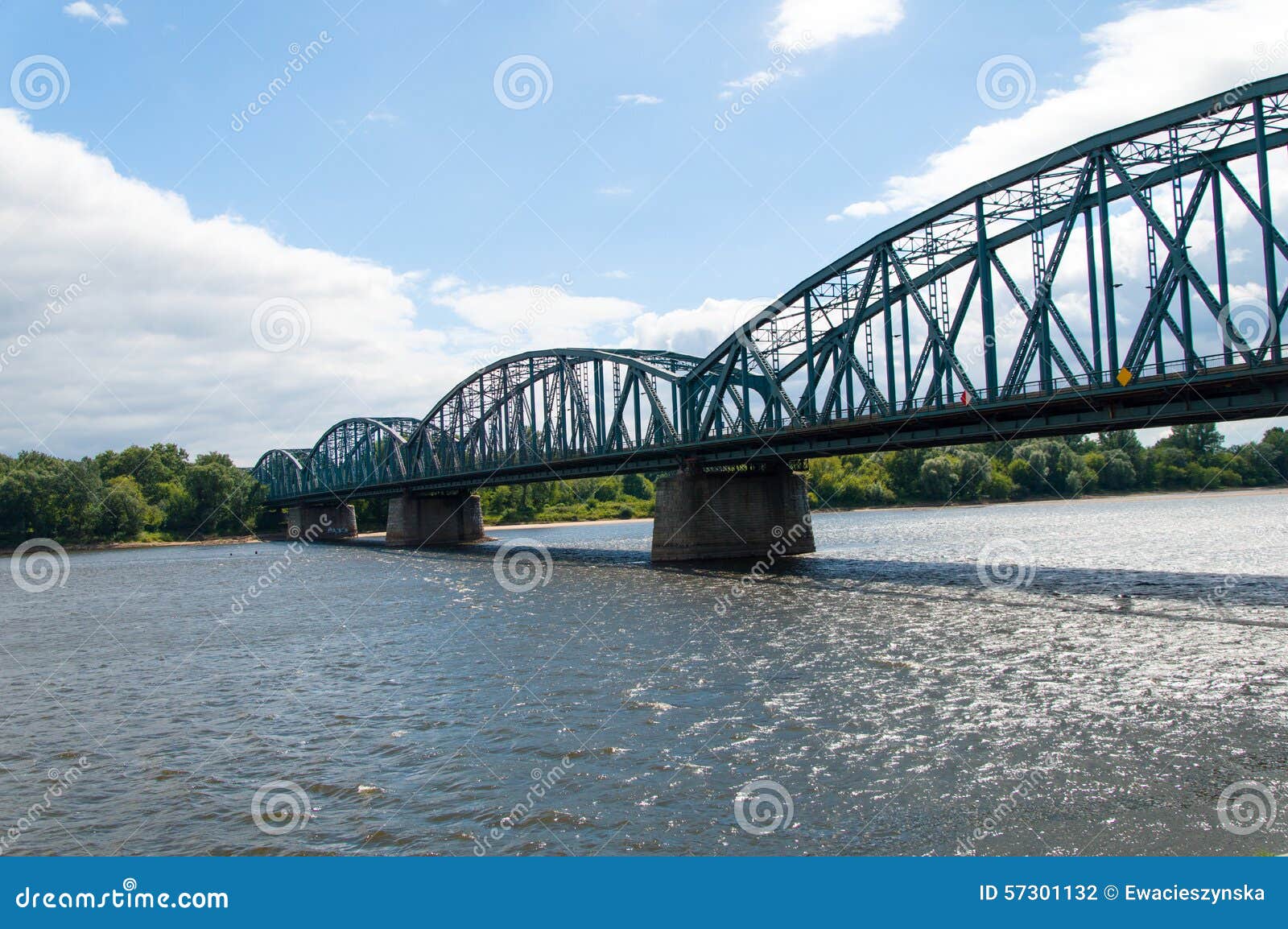 Torun Famous Truss Bridge Over Vistula River Royalty-Free Stock ...