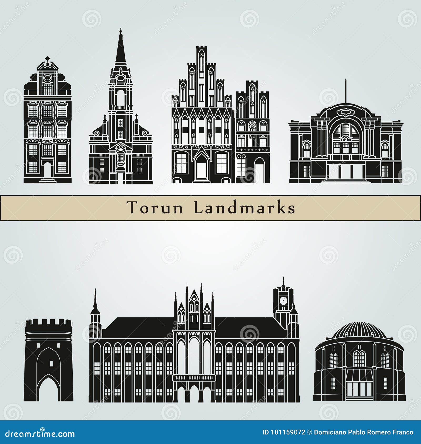Torun Landmarks stock vector. Illustration of europe - 101159072