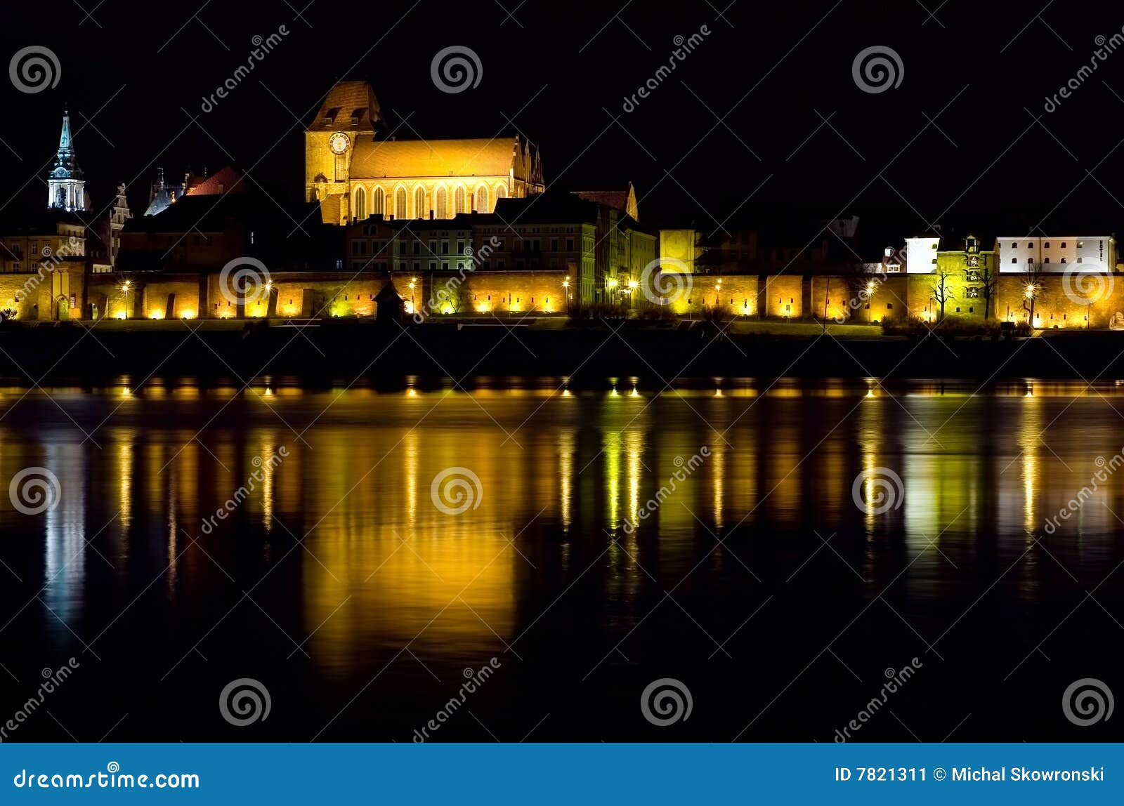 Torun by night stock image. Image of poland, kopernik - 7821311