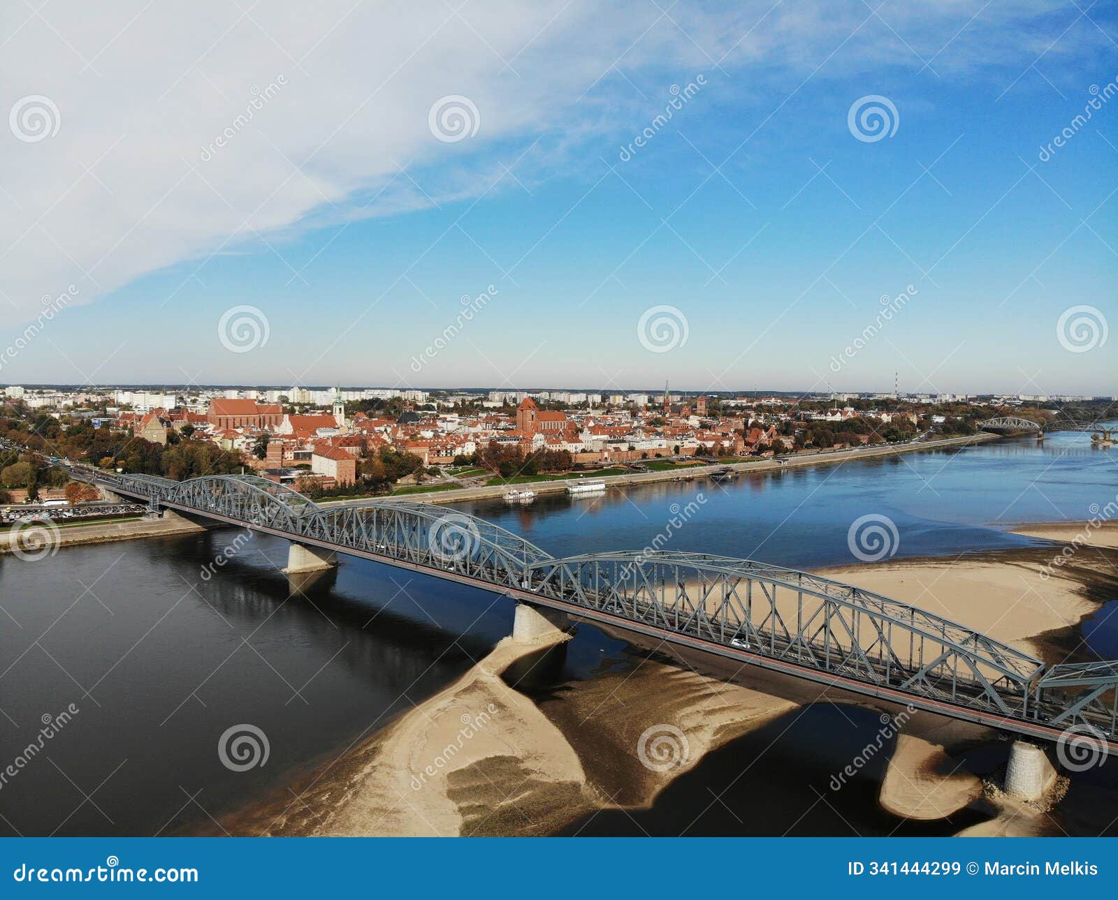 Torun Panorama Bridge River Wisla Stock Image - Image of panorama ...