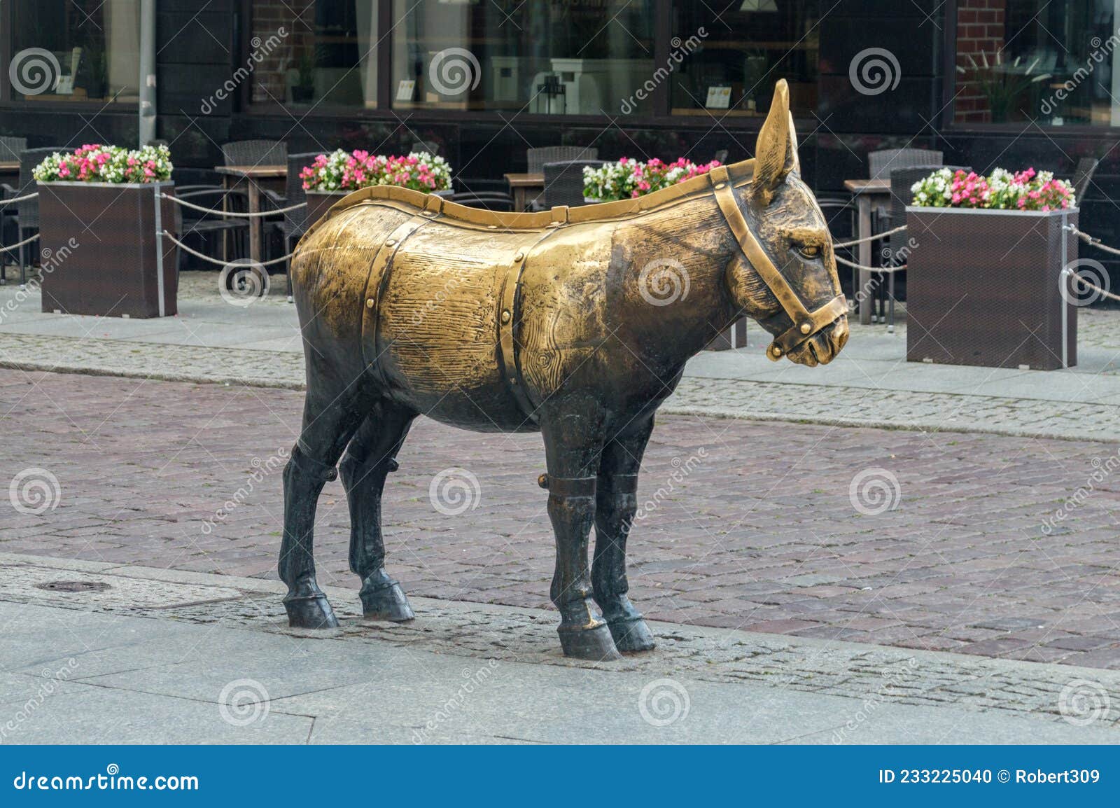 Donkey Sculpture In Front Of The Gate Of Golden Donkey Farm Editorial ...