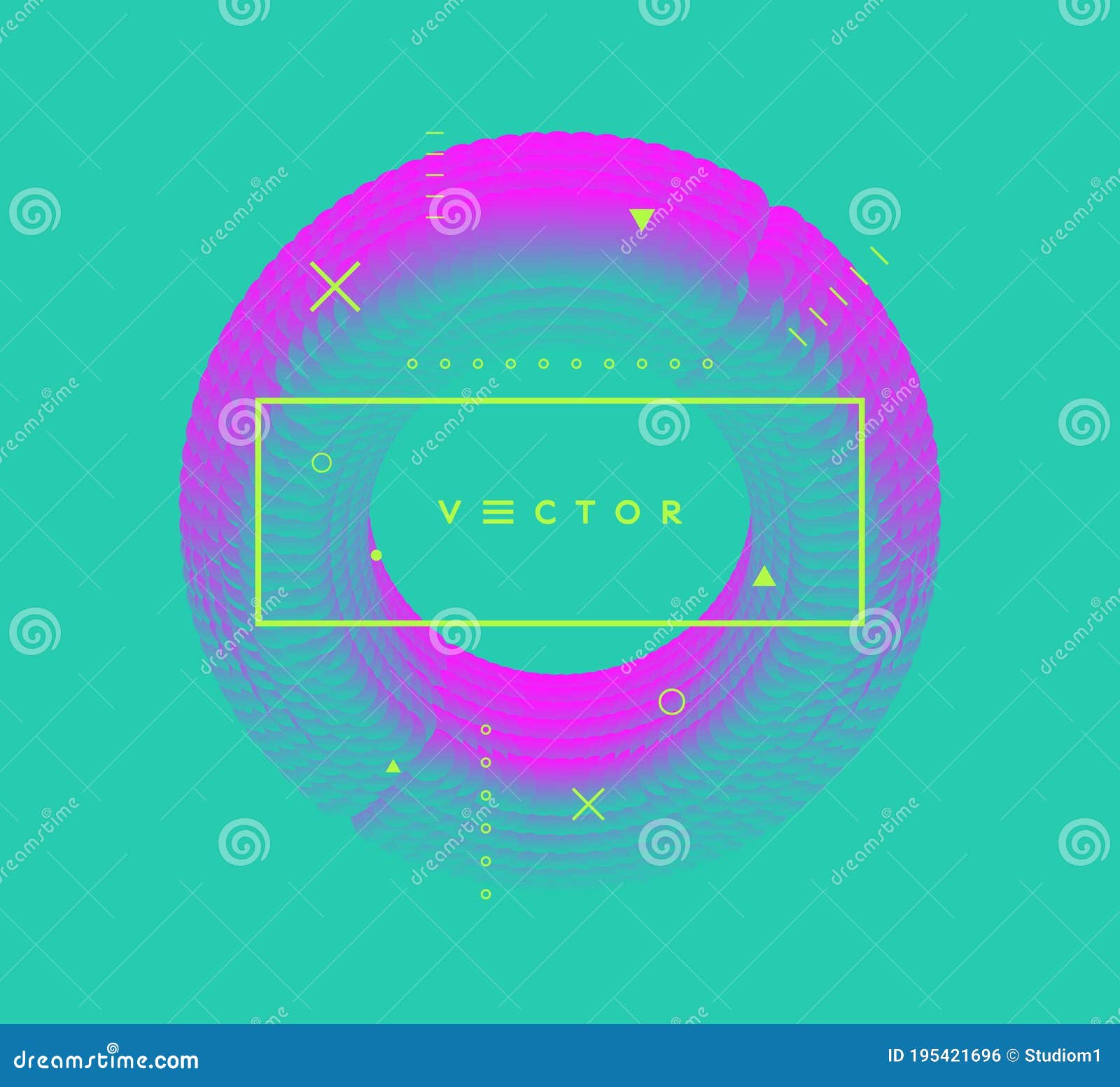 Torus Topology Circle Geometry Mathematics On White Background Vector ...