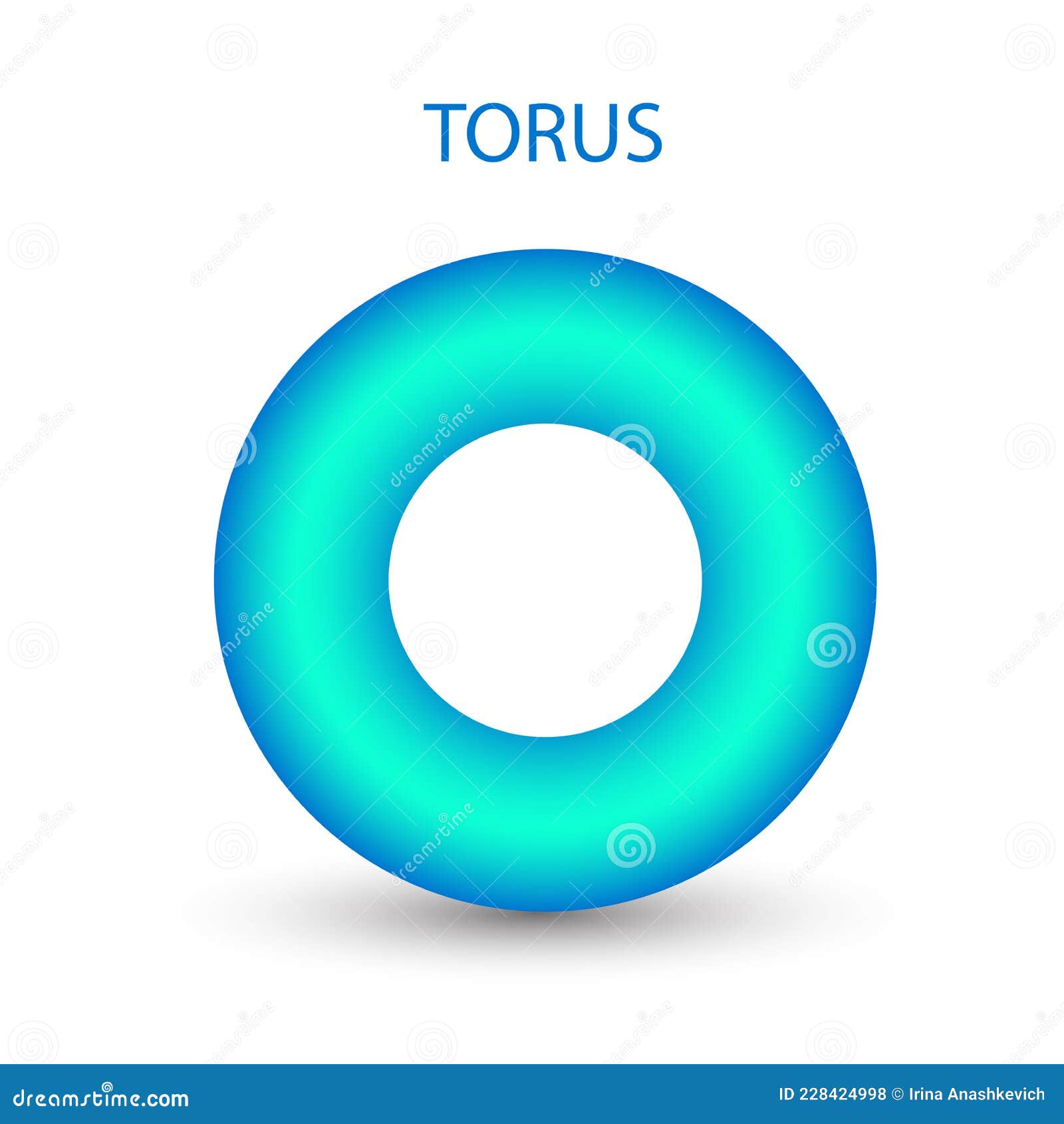 Torus with Gradients and Shadow for Game, Icon, Package Design, Logo ...
