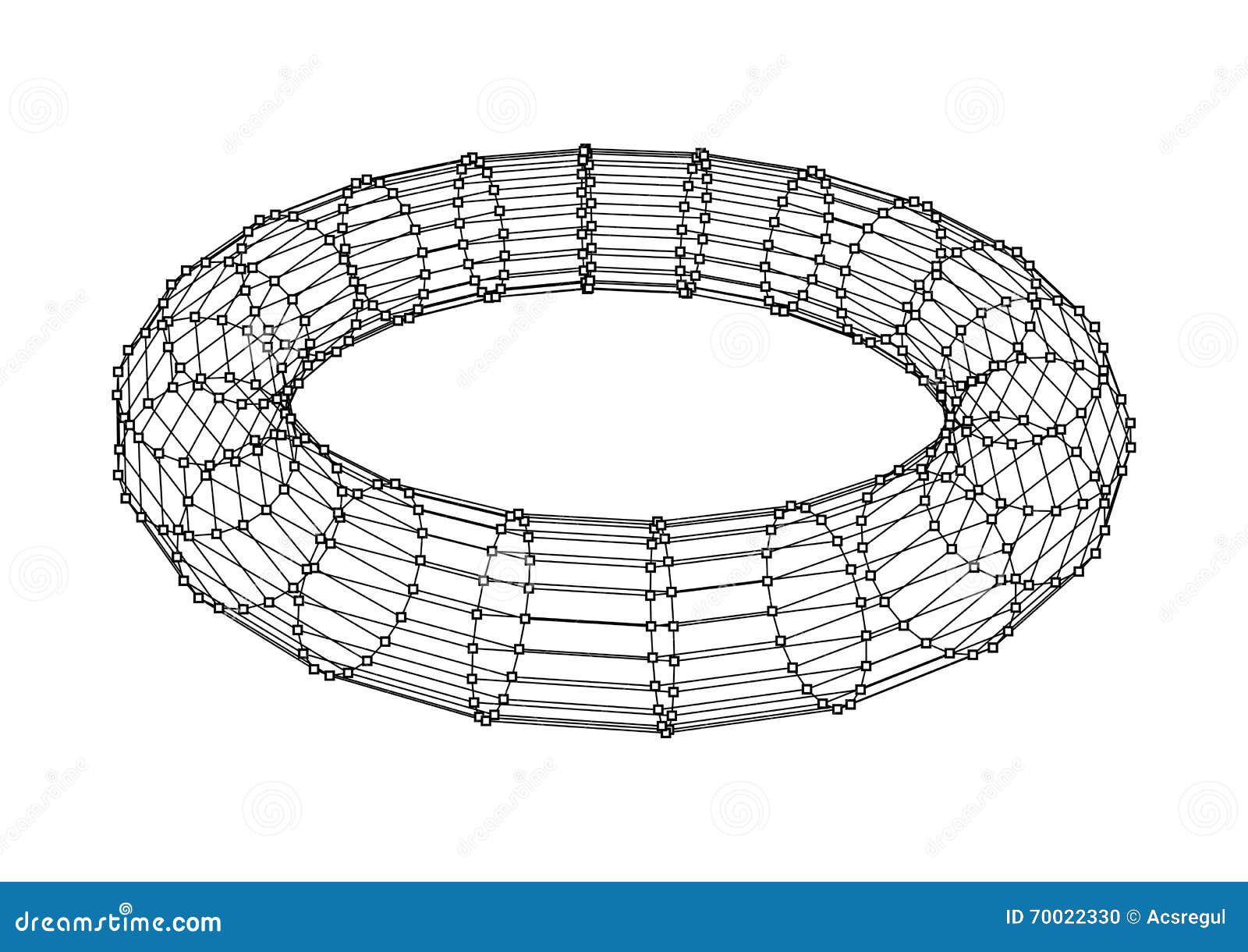 Torus with Line and Dots on White. Vector Illustration Stock Vector ...