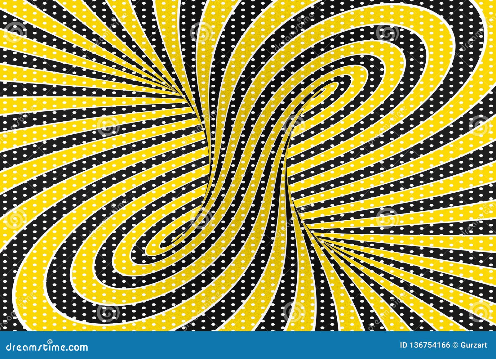 Torus Optical 3D Illusion Raster Illustration. Twisting Loops and Spots ...