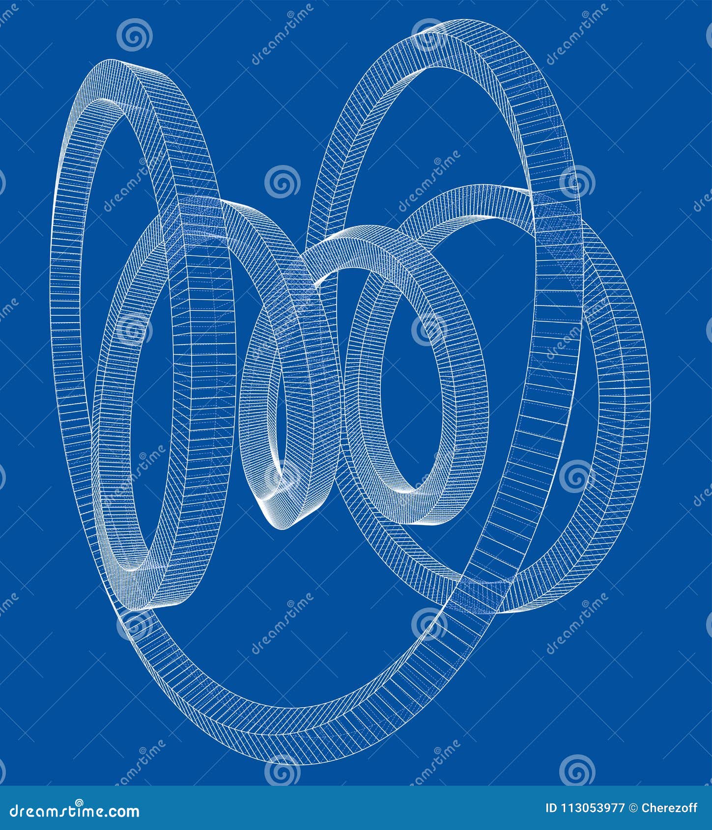 Torus Outline. Vector Rendering of 3d Stock Vector - Illustration of ...