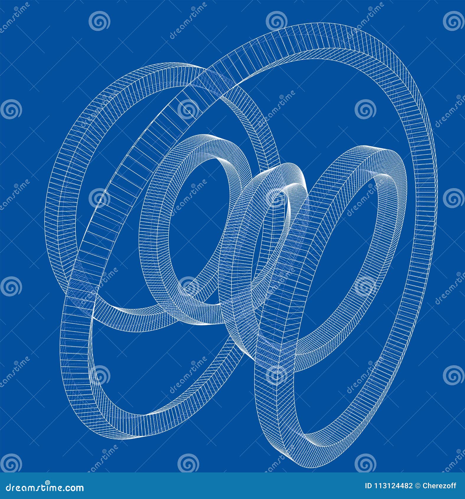 Torus Outline. Vector Rendering of 3d Stock Vector - Illustration of ...