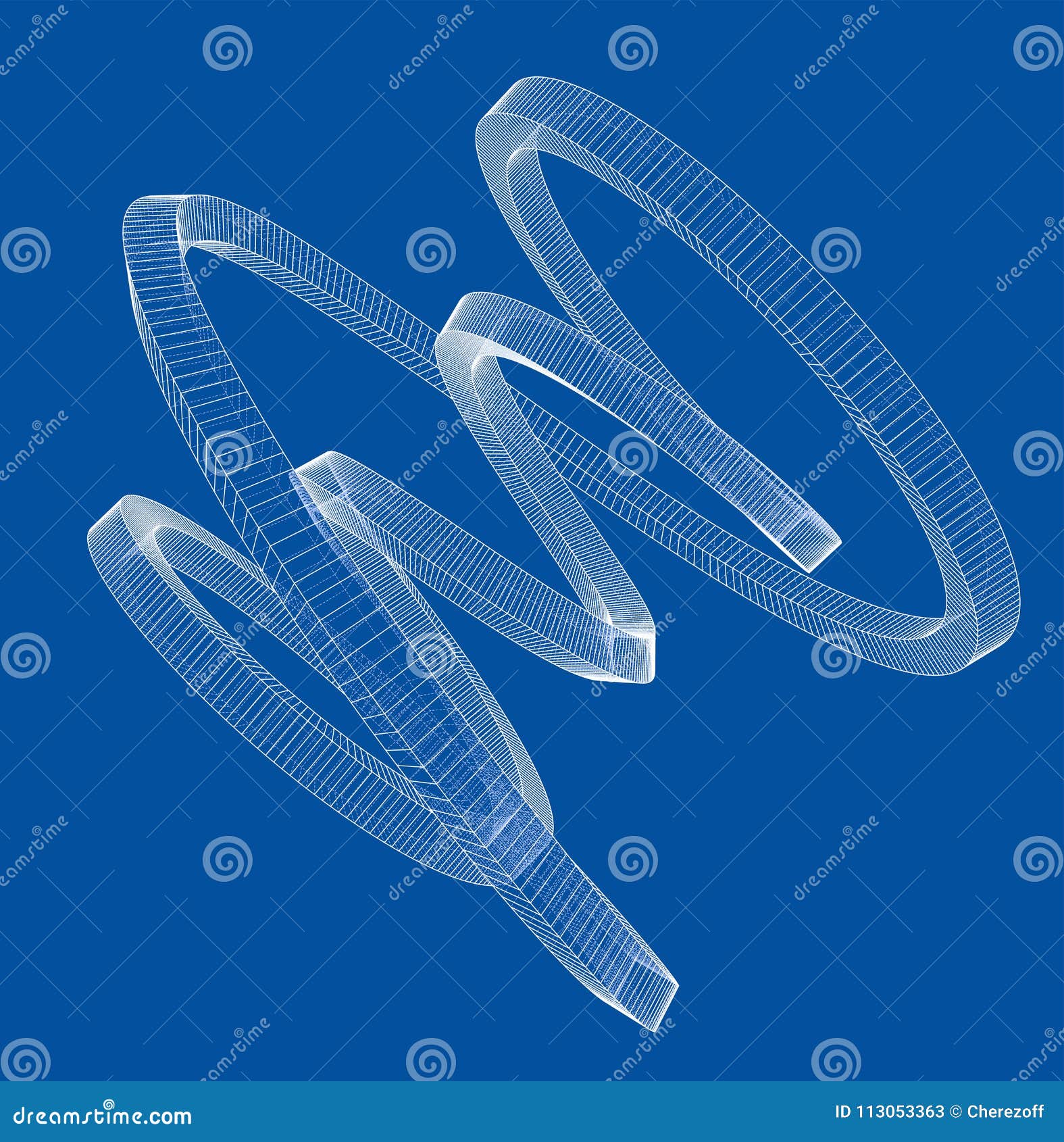 Torus Outline. Vector Rendering of 3d Stock Vector - Illustration of ...