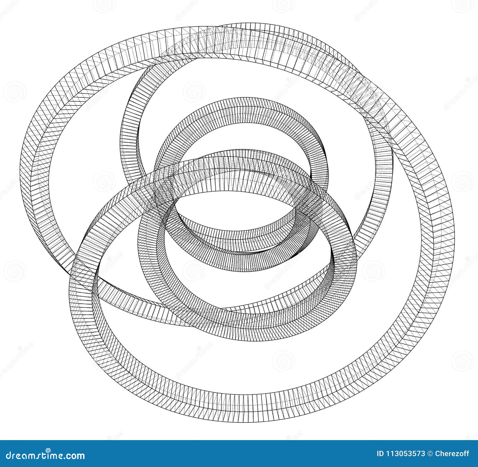 Torus Outline. Vector Rendering of 3d Stock Vector - Illustration of ...