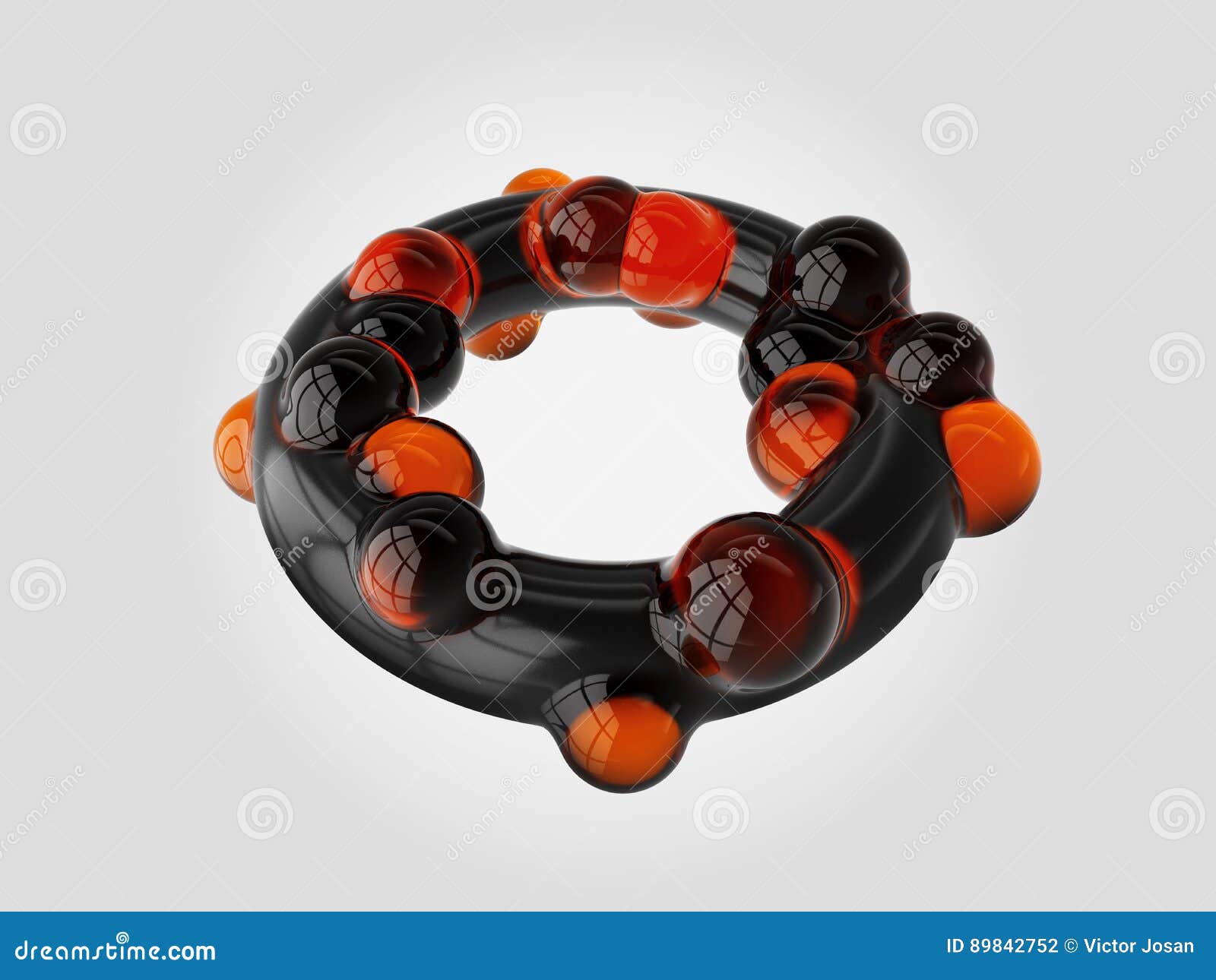 Torus. Sphere Connection Structure. 3D Illustration. Isolated White ...