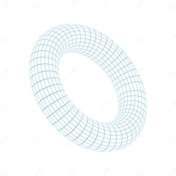 Torus Wireframe Vector. Abstract Geometric Shape with Torus Stock ...