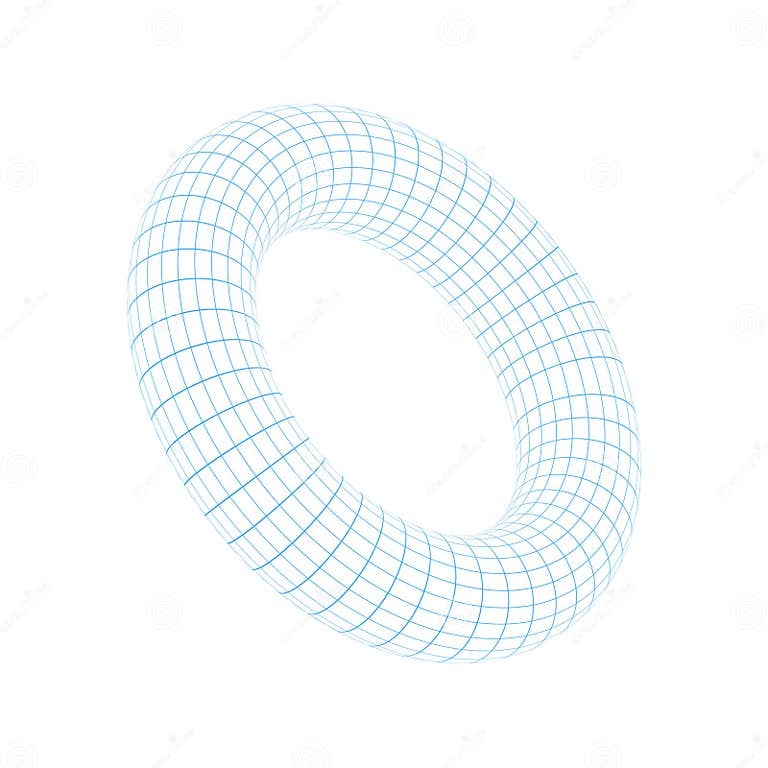 Torus Wireframe Vector. Abstract Geometric Shape with Torus Stock ...