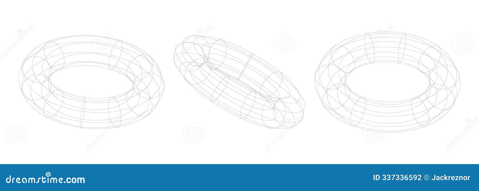 Torus Wireframes. 3d Vector Shapes Stock Illustration - Illustration of ...