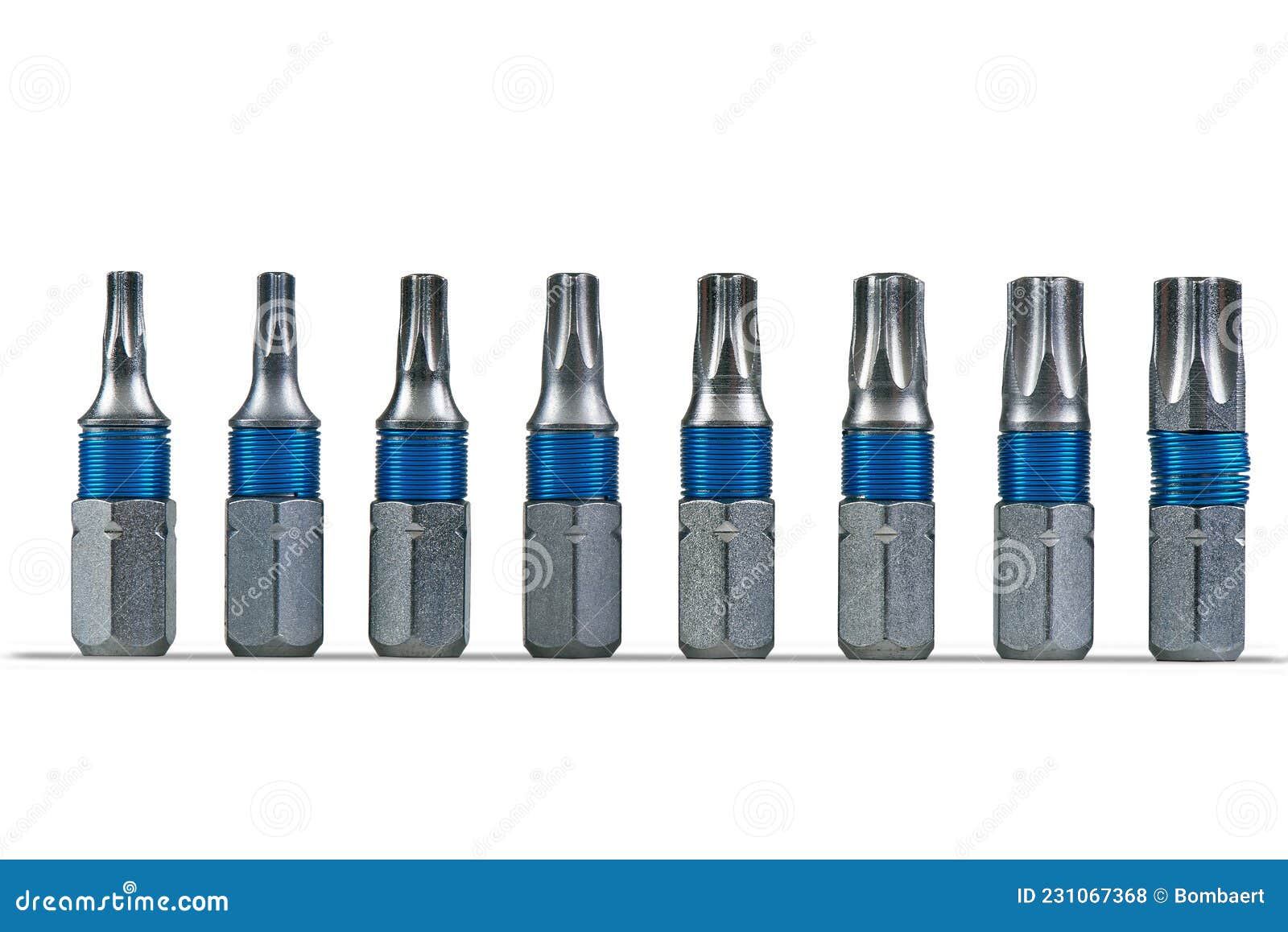 Torx Format Screwdriver Tips Collection Isolated Stock Photo - Image of ...