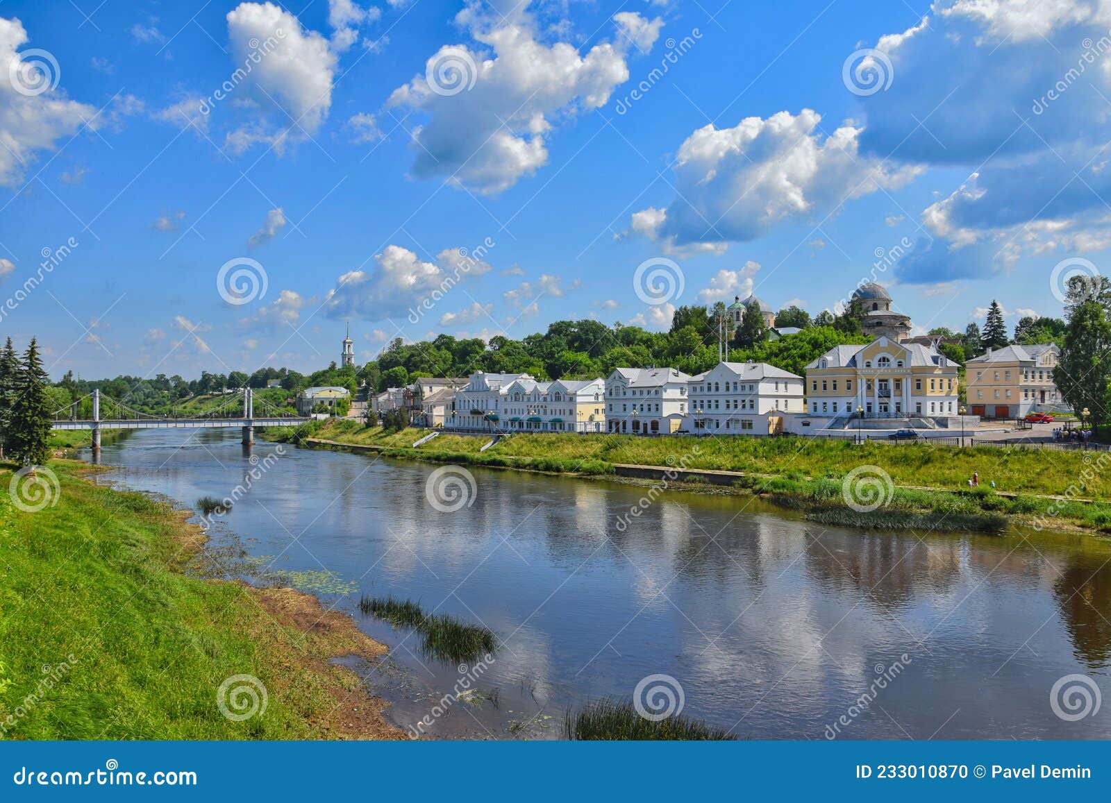 Scenic View of the Torzhok City Embankment Stock Photo - Image of tver ...
