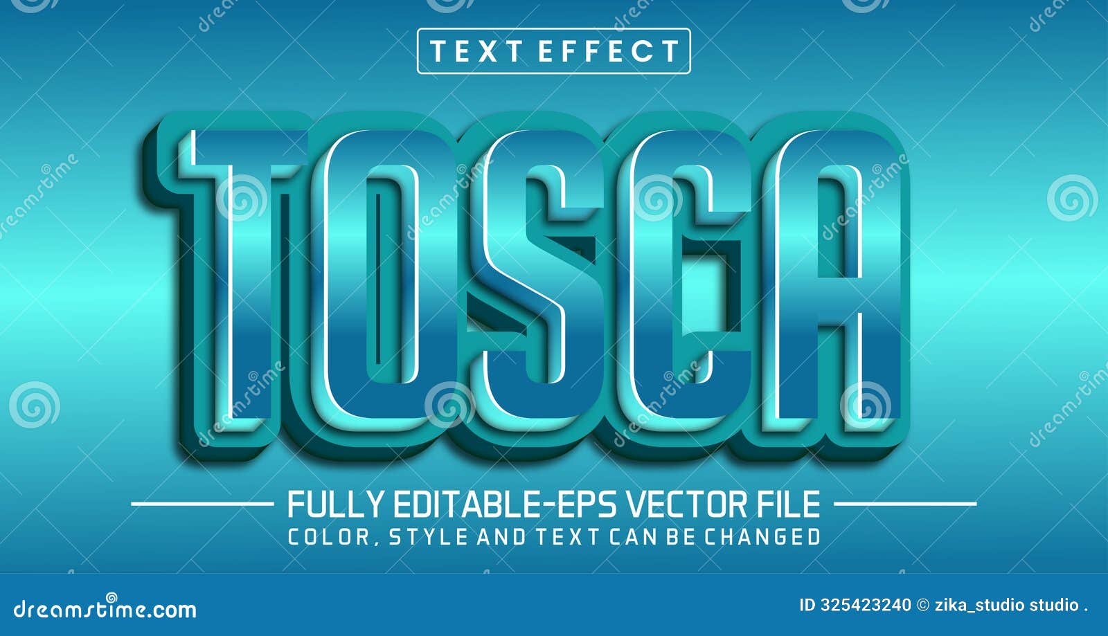 Editable Tosca Text Effect On A Cream Background Cartoon Vector ...
