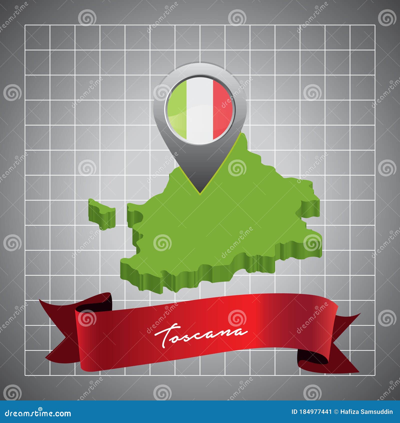 Toscana Map with Map Pointer. Vector Illustration Decorative Design ...