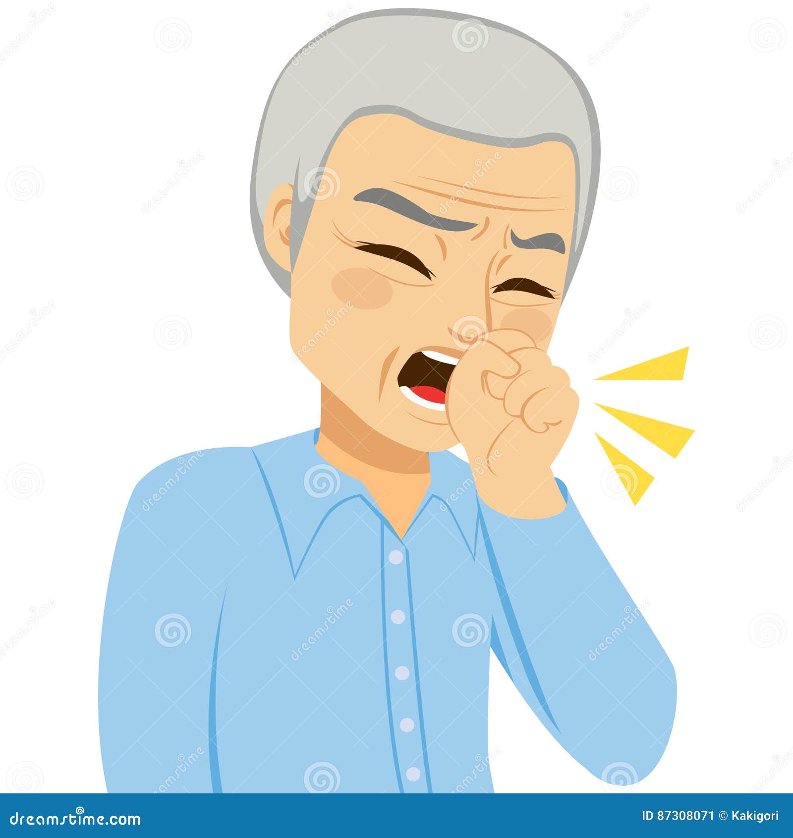 Toser al hombre mayor ilustración del vector. Ilustración de enfermo ...