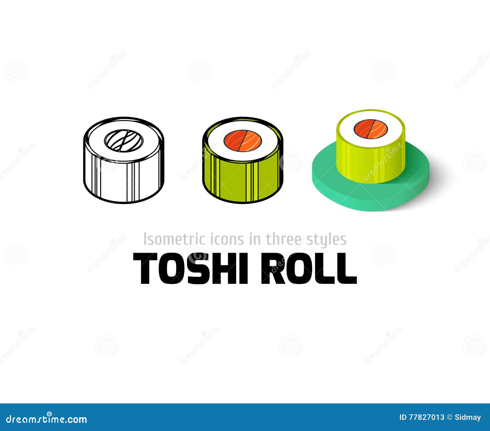 Toshi Roll Icon in Different Style Stock Vector - Illustration of ...