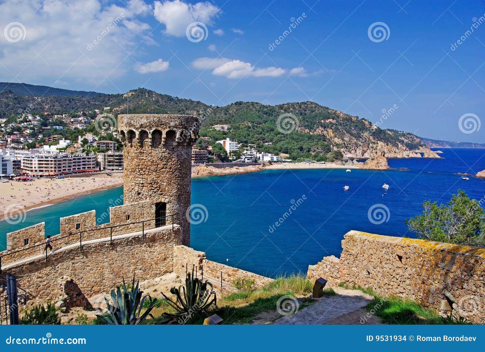 Tossa De Mar Costa Brava Spain Catalonia Beach Fortress Sea Summer ...