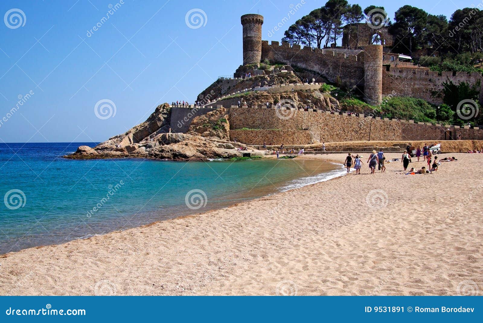Tossa De Mar Beach Villa Vella Fortress View Costa Brava Spain Spanish ...