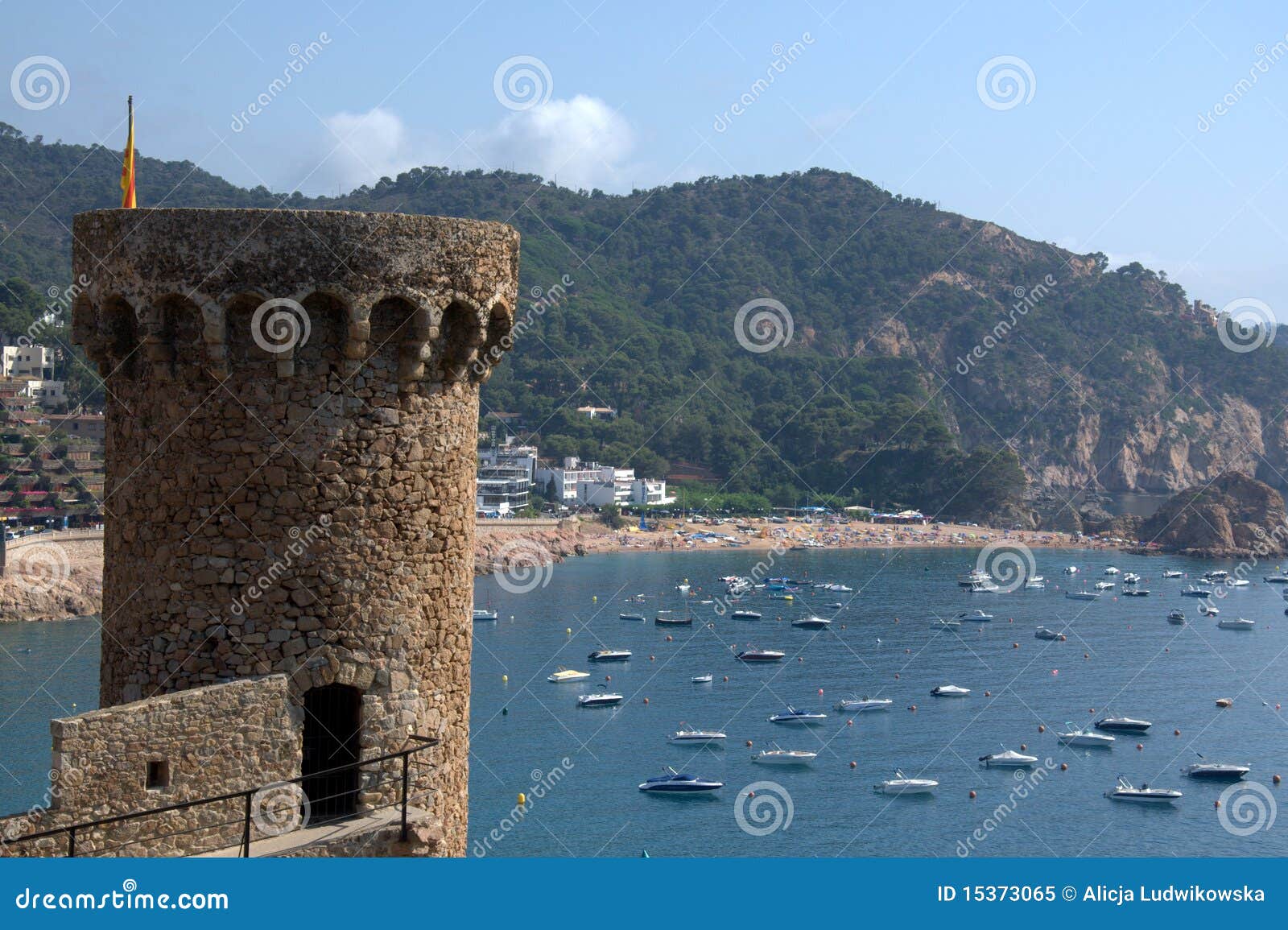Tossa De Mar Port, Costa Brava Stock Image - Image of scene, castle ...
