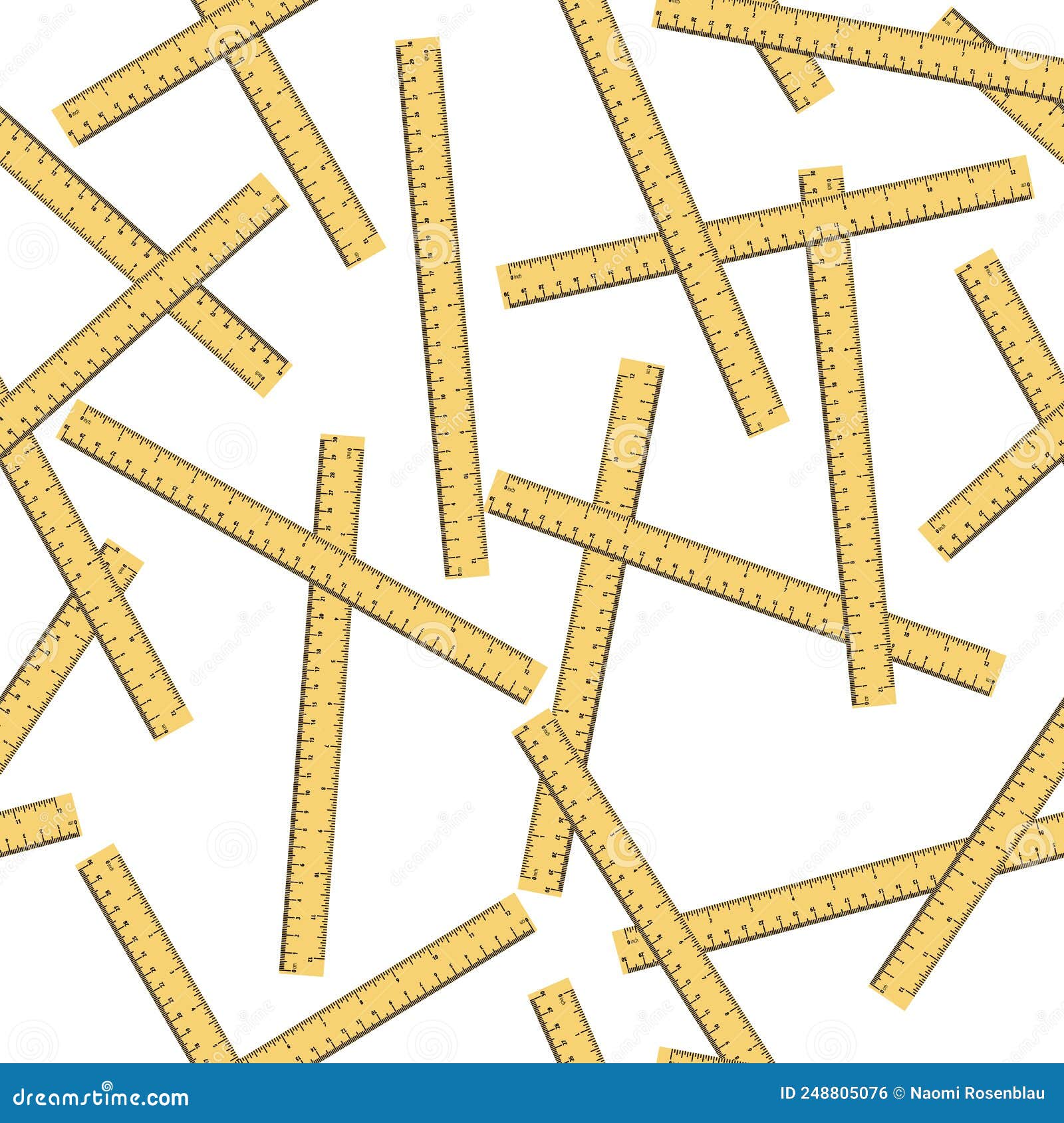 Tossed Rulers 4 Ways Vector Repeat Seamless Pattern. Stock Illustration ...