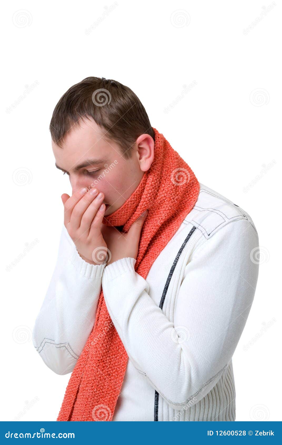 Tossindo o homem doente foto de stock. Imagem de medicina - 12600528