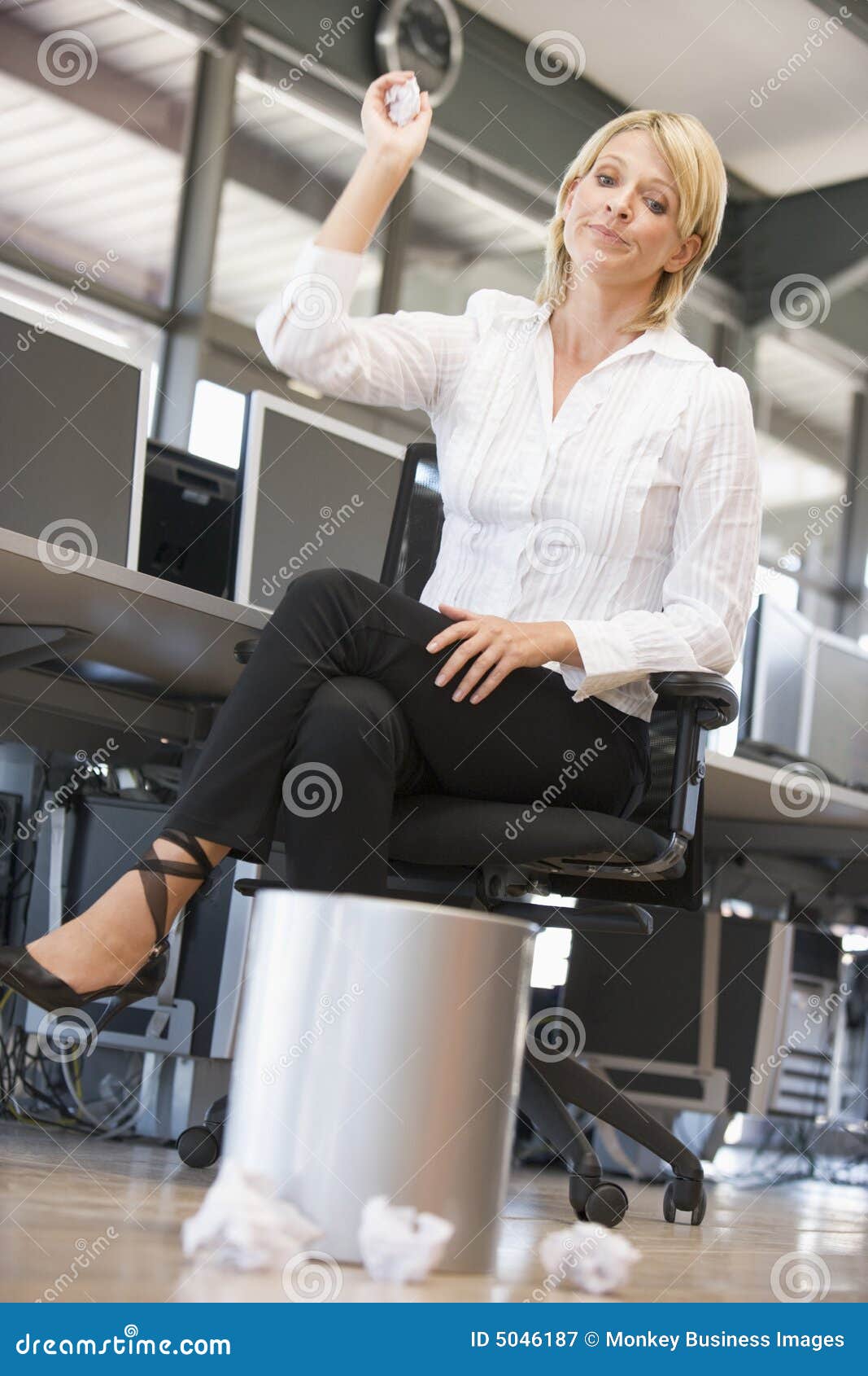 Tossing Garbage stock image. Image of worker, indoor, caucasian - 5046187