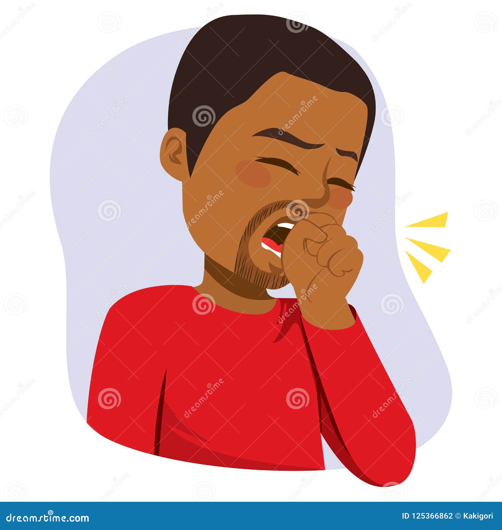 Tossir do homem negro ilustração do vetor. Ilustração de retrato ...