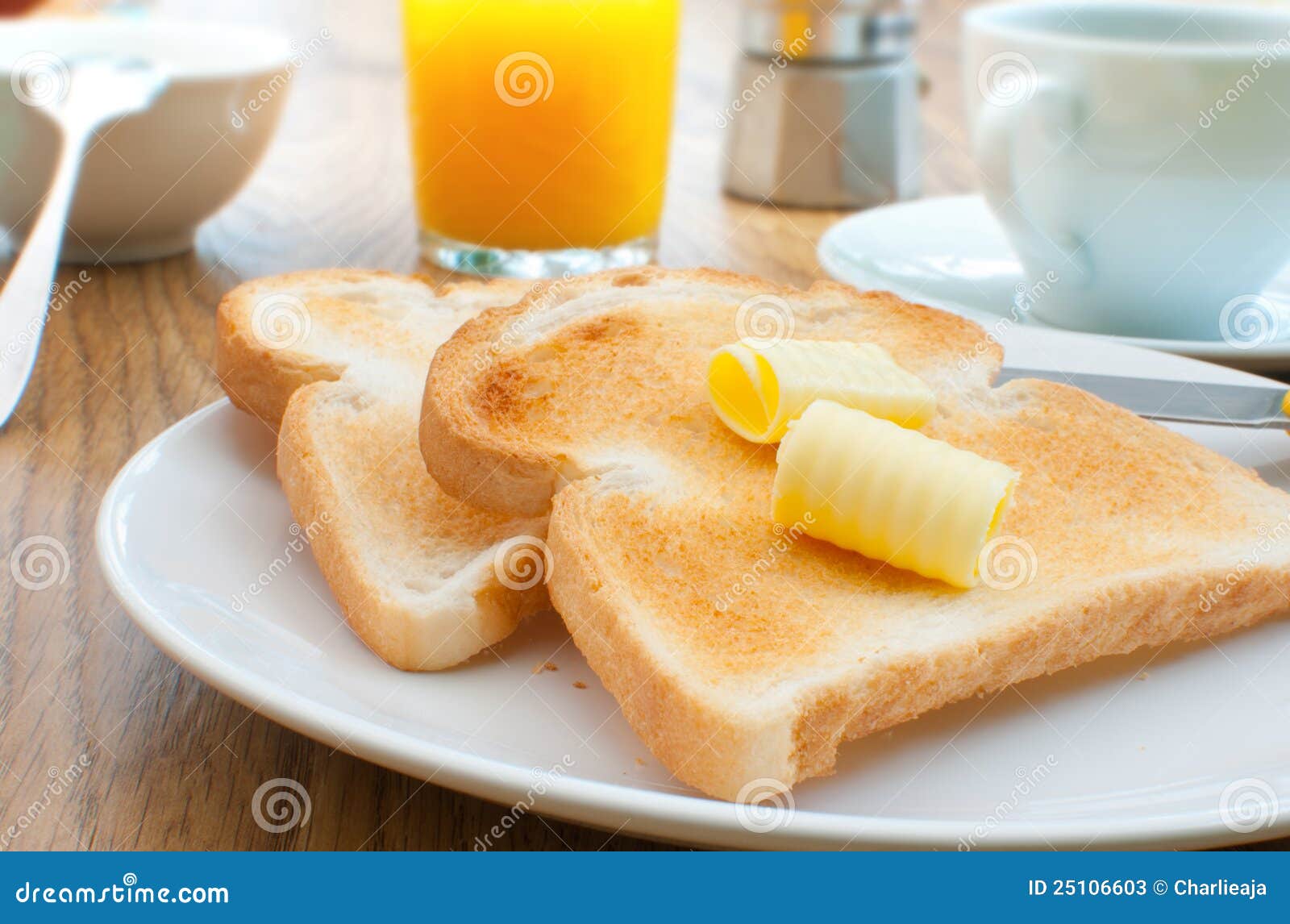 Tostada Y Café Del Desayuno Imagen de archivo - Imagen de alimento ...
