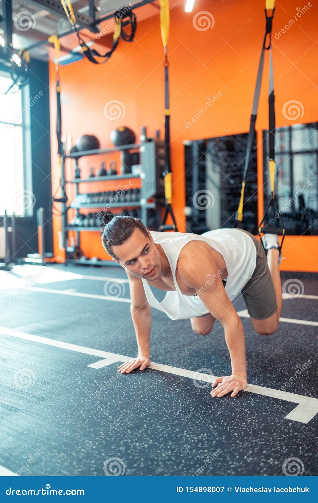 Handsome Nice Man Having a Trx Workout Stock Image - Image of ...