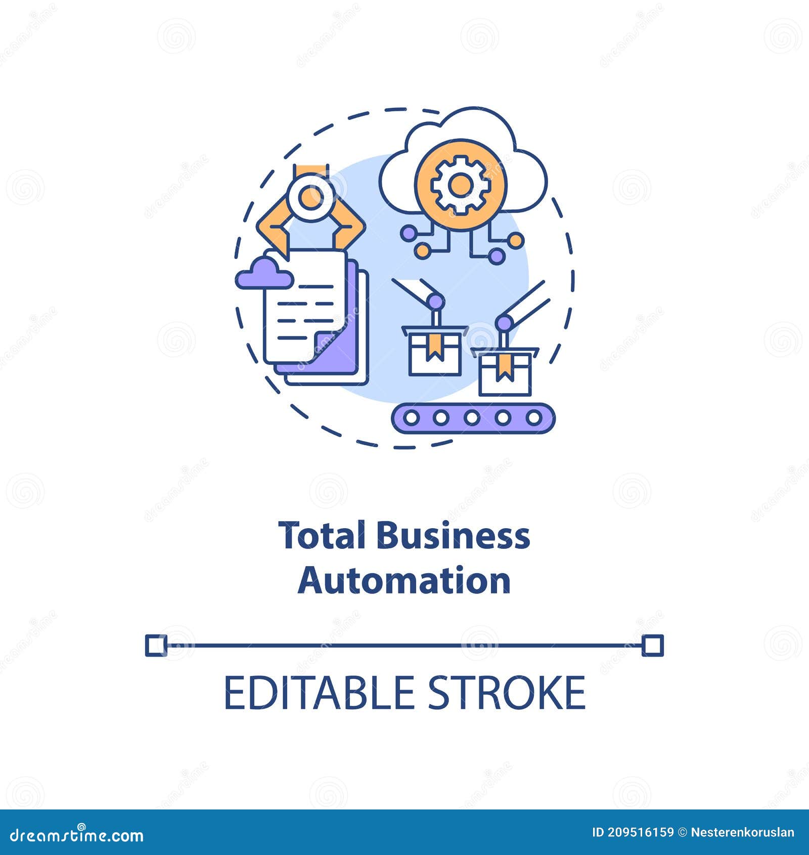 Total Business Automation Concept Icon Stock Vector - Illustration of ...