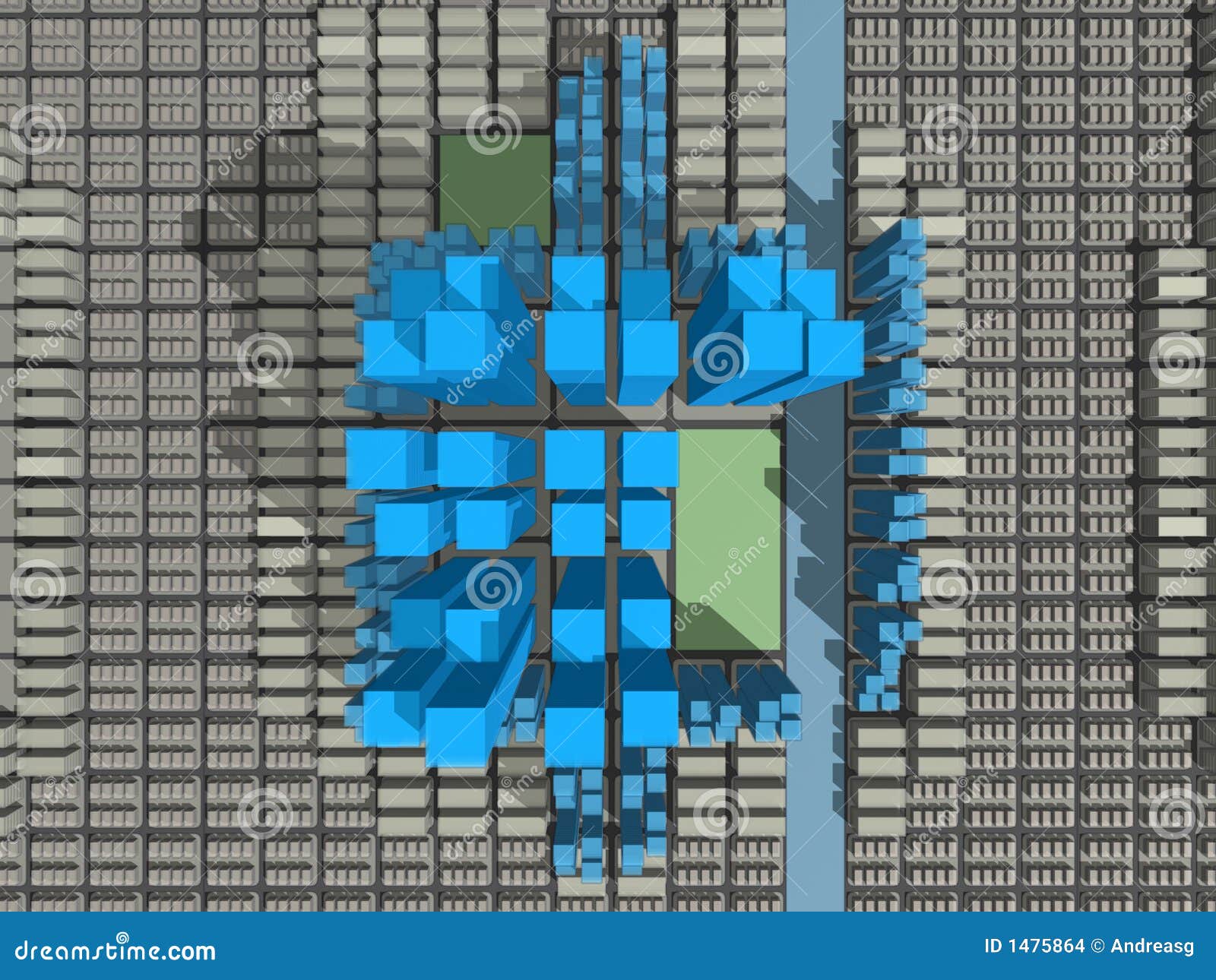 Total city core stock illustration. Illustration of office - 1475864
