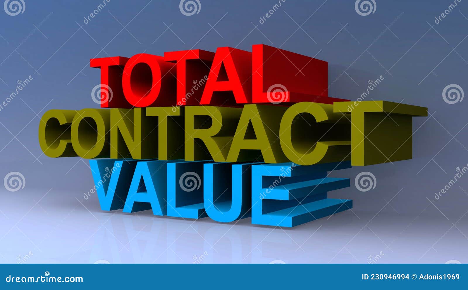 Total Contract Value on Blue Stock Illustration - Illustration of order ...