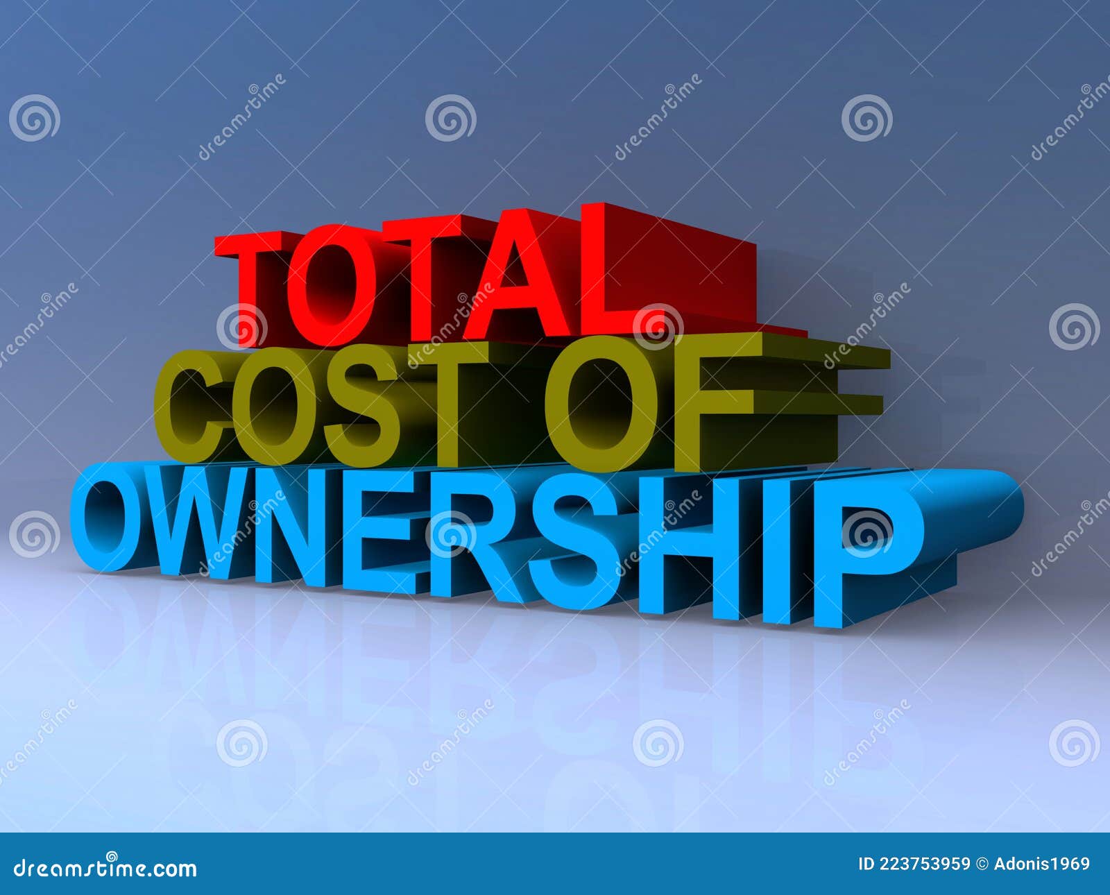 Total Cost of Ownership on Blue Stock Illustration - Illustration of ...