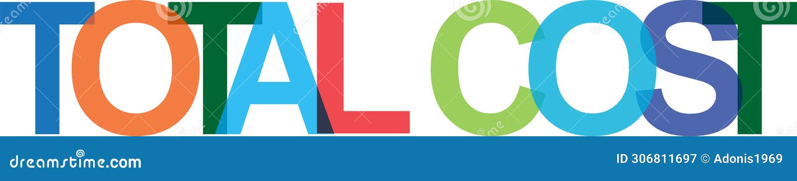 Total cost on white stock illustration. Illustration of amount - 306811697