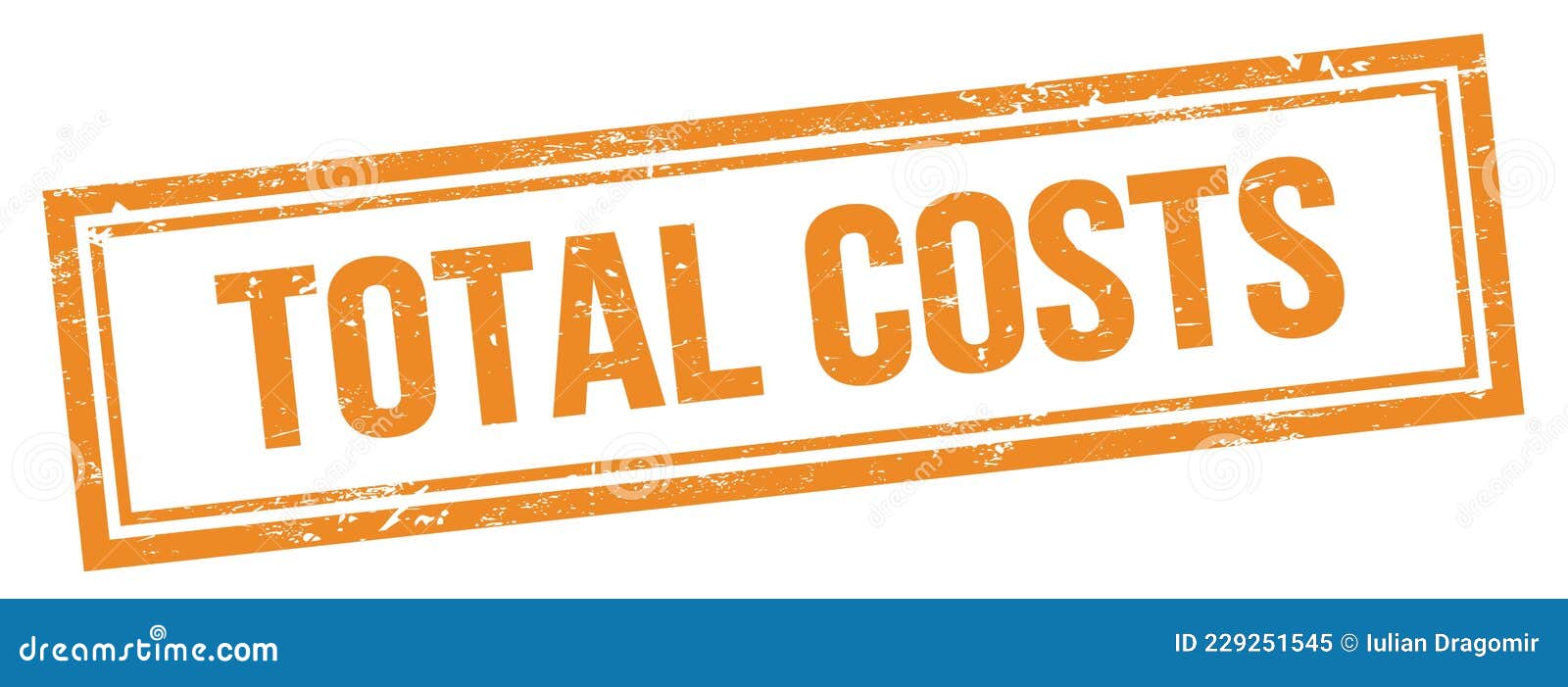TOTAL COSTS Text on Orange Grungy Vintage Stamp Stock Illustration ...