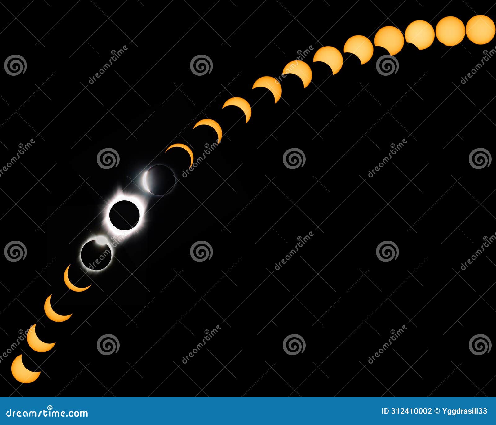 Total De Fases Do Eclipse Solar Curva Com Coroa Foto de Stock - Imagem ...