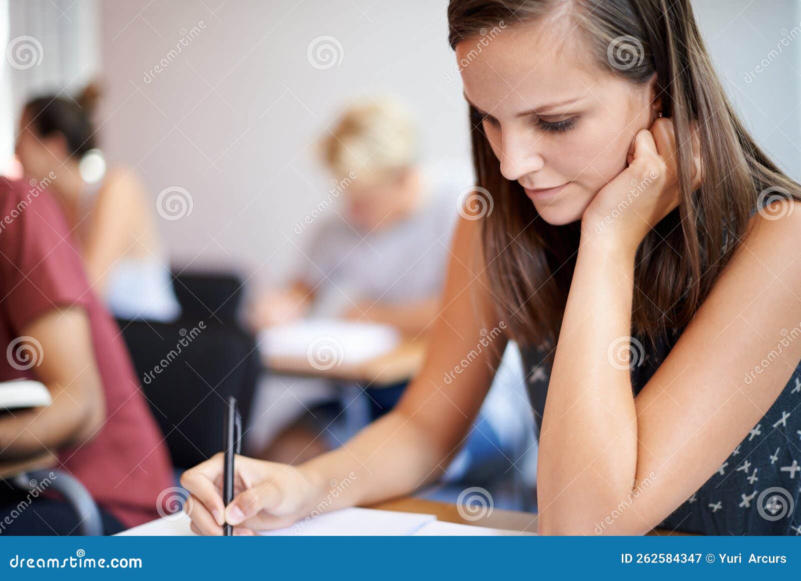 Total Dedication To Learning. a Group of University Students Studying ...